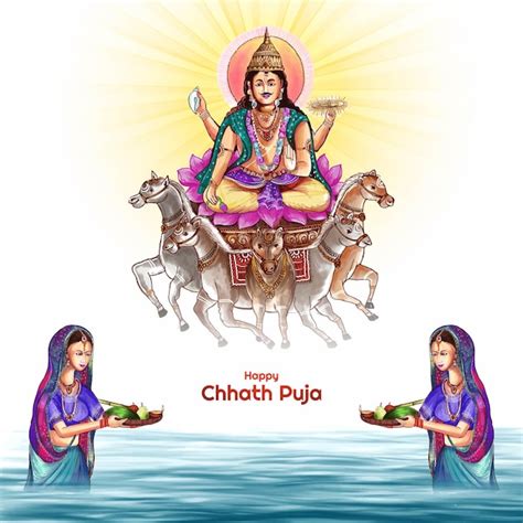 Free Vector Illustration Of Happy Chhath Puja Holiday Card Background