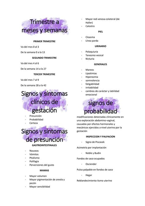 Solution Signos Y Sintomas De Gestacion Edad Gestacional Studypool