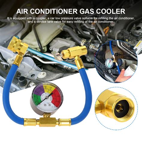 R134A Air Conditioner Gas Charging Hose With Pressure Gauge Freon AC