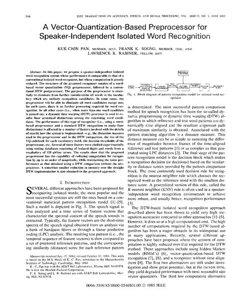 a vector quantization based preprocessor for speaker independent isolated word recognition ch