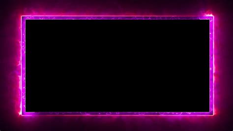 Glowing Frame Black Screen Neon Light Border Frame Template Video