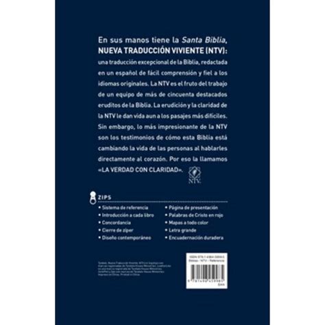 Santa Biblia con referencias letra grande zíper NTV 9781496459985
