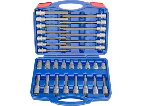 30pcs 1 2 Metric Hex Socket Set Allen Keys Bit H5 H19 Extra Long Short