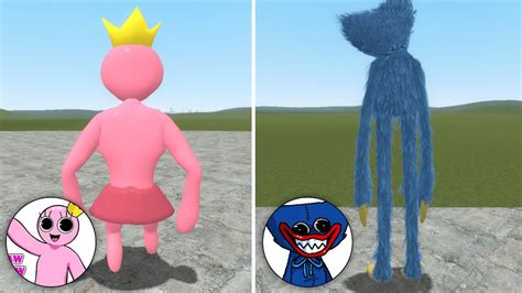 PLAYING AS HUGGY WUGGY VS PLAYING AS RAINBOW FRIENDS PINK GIRL POPPY