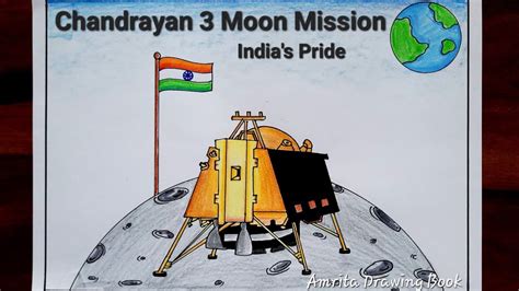 Vikram Lander Drawing ISRO Chandrayaan 3 Moon Mission Drawing Easy
