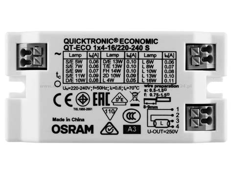 Statecznik Elektroniczny QT ECO 1x4 16 230 240 S OSRAM QT ECO 1X4 16
