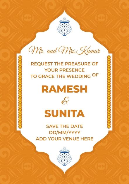 Premium Vector Indian Wedding Invitation Card Template Layout With