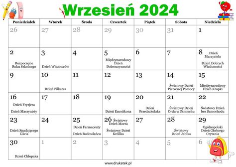 Kalendarz Świąt Nietypowych 2024 i 2025 do druku Drukatek pl