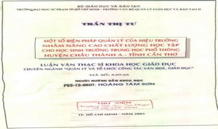 Một số biện pháp quản lý của hiệu trưởng nhằm nâng cao chất lượng học
