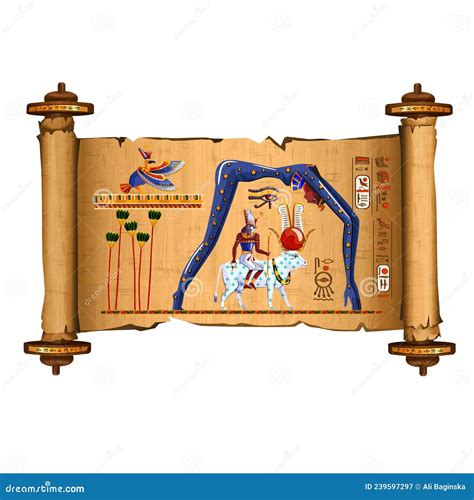 Vector De Animación De Dibujos Animados Del Papiro De Egipto Antiguo