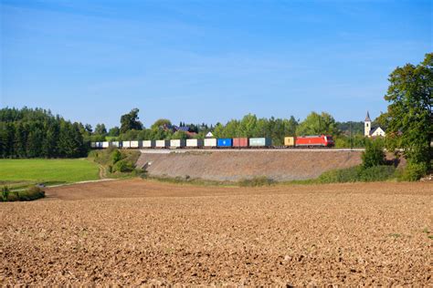 152 160 DB Cargo Mit Einem Containerzug Bei Laaber Richtung Regensburg