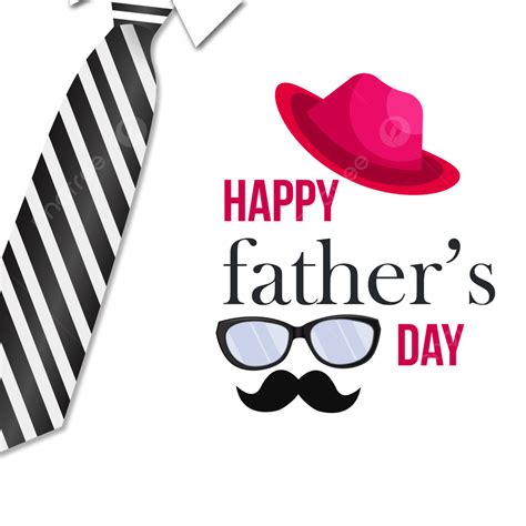 Decoración Del Día De Padres Con Corbata De Vector Sombrero De Chasma Y