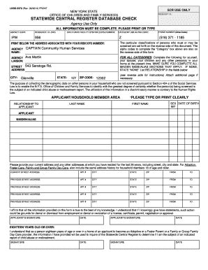 Fillable Online Statewide Central Register Database Check Form And