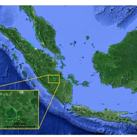FIGURE Location Of Hutan Harapan Within Indonesia Green Polygon