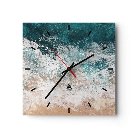 Zegar ścienny Morskie opowieści 30x30cm Woda Plaża Morze