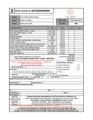 Fillable Online Psshow Co Public Sector Show Order Forms Xls Psshow