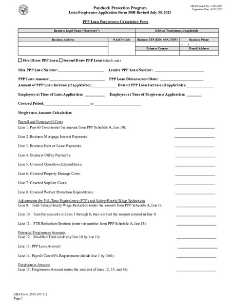 OMB Control No 32450407 Expiration Date 01312 Fill Out And Sign