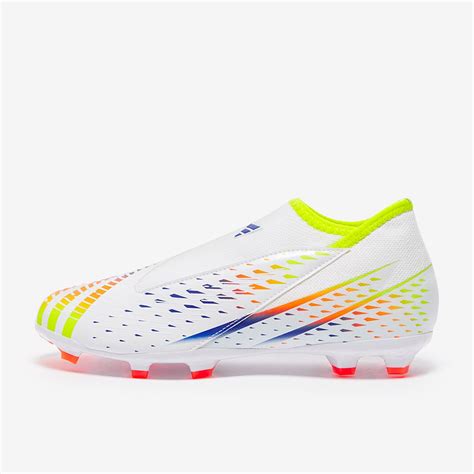 adidas Predator Edge 3 Sin Cordones FG para niños Blanco Amarillo