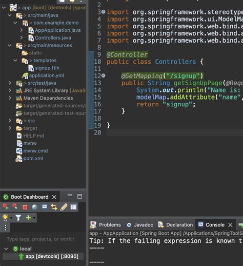 java getting the following has evaluated to null or missing from freemaker in spring boot