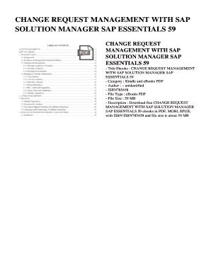 Fillable Online Uvji CHANGE REQUEST MANAGEMENT WITH SAP SOLUTION