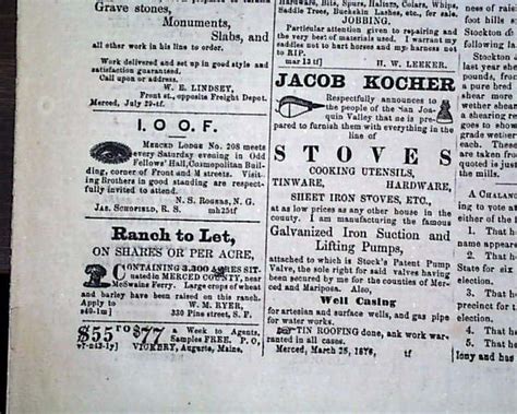 Old West Newspaper From Merced Ca Rarenewspapers