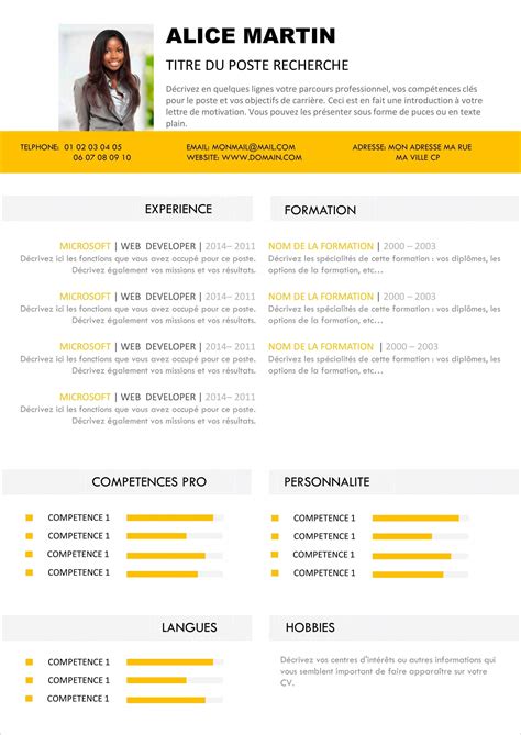 Exemple Cv Gratuit Powerpoint T L Charger Aussi Des Exemples Gratuits