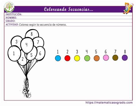 Colorear secuencias con números para niños