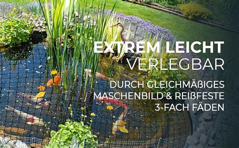 Xcelenze 2x10m Teichnetz Feinmaschig 18x18mm Robust Witterungs