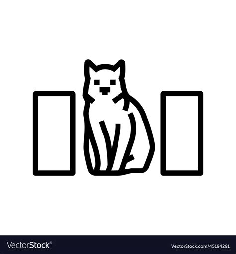 Between Preposition English Line Icon Royalty Free Vector