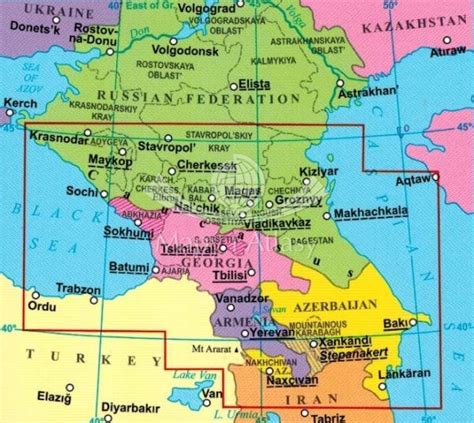 KAUKAZ MAPA SAMOCHODOWA GIZI MAP