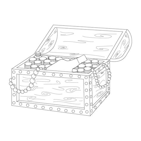Dibujos De Cofre Del Tesoro Con Monedas Para Colorear Para Colorear