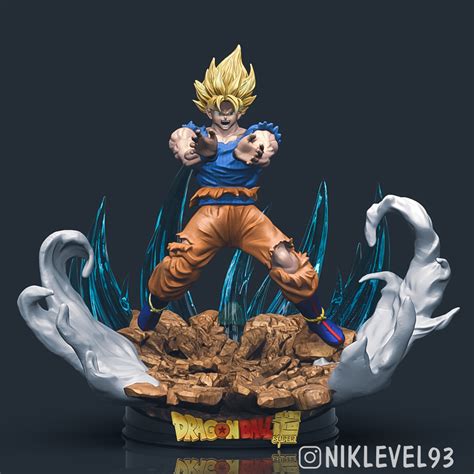 Archivo STL Son Goku Super Saiyan Dragon Ball Modelo Para Descargar