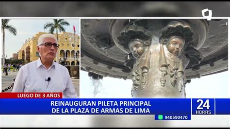 LUEGO DE TRES AÑOS INAUGURAN PILETA PRINCIPAL DE LA PLAZA DE ARMAS DE