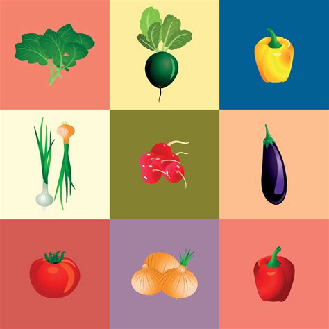Vegetables And Fruits Vector Illustration Set 14300571 Vector Art At