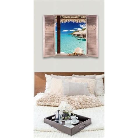 Stickers Trompe L Oeil Vue Sur Mer Cdiscount Maison