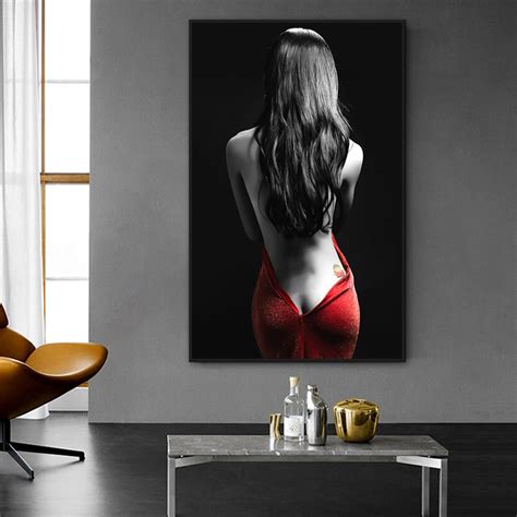 Carteles E Impresiones De Mujeres Semidesnudas Pintura En Lienzo De