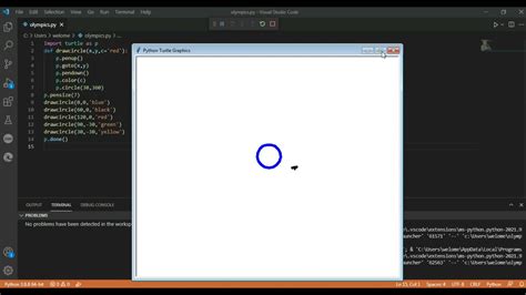 olympics logo using python turtle graphics python programmer amazingcoder shorts youtube