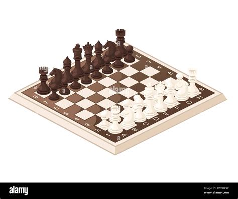 Classic Chessboard And Set Of White And Black Chess Figure Vector