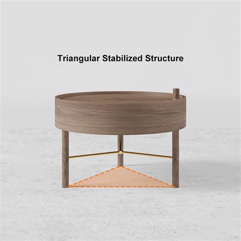 Moderner Runder Drehbarer Couchtisch Aus Holz Mit Ablage Und
