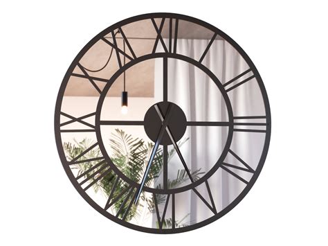 Zegar z lustrem ścienny metalowy Roma Loft 100 cm MetaloweDekoracje pl