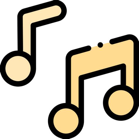 Icono De Notas Musicales Detailed Rounded Lineal Color