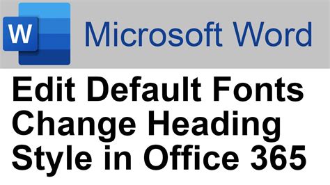 How To Change The Default Font In Microsoft Word Youtube Free Word