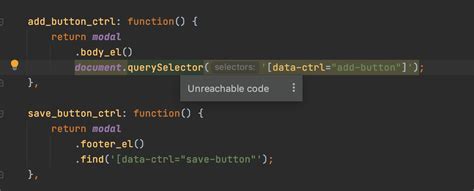 javascript queryselector is unreachable inside object stack overflow