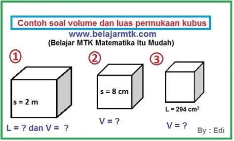 Rumus Volume Kubus Dan Luas Permukaan Kubus Lengkap Contoh Soalnya