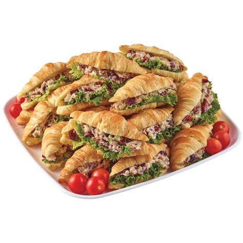 H E B Deli Party Tray Cranberry Pecan Turkey Salad Croissant