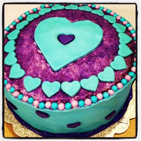 Purple And Blue Heart Cake Decorated Cake By Twins CakesDecor