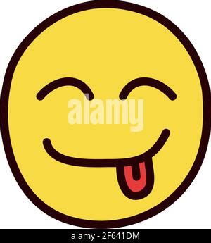 Smiley mit Zunge lächelndes Emoticon Gelbes Gesicht mit Emotionen