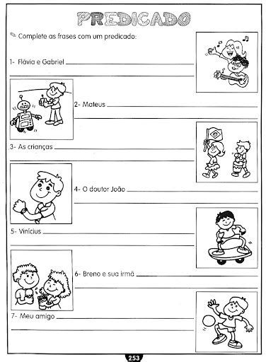 Sujeito E Predicado Atividades Para Imprimir Portal Escola 211