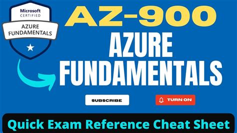 AZ 900 Azure Fundamentals Quick Exam Reference Cheat Sheet All