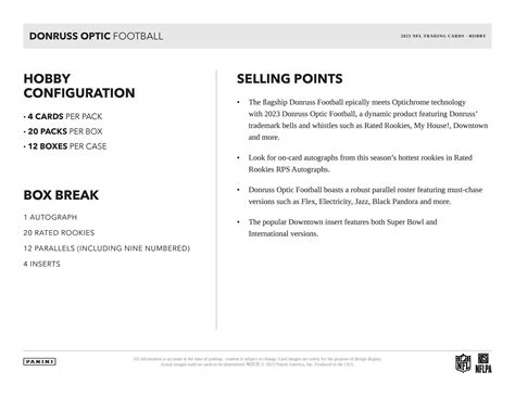 2023 Donruss Optic NFL Football Cards